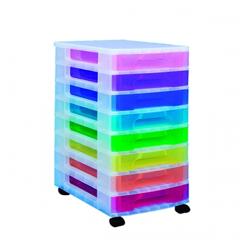 Really Useful Storage Tower with 8 Drawers Multicoloured DT1007 ...