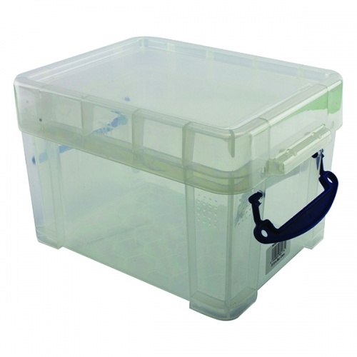 Really Useful 3L Plastic Storage Box With Lid 245x180x160mm Clear CD/DVDs 3C - funkypen.co.uk