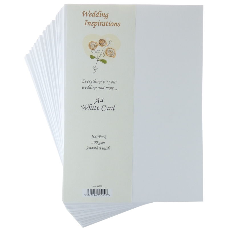 A4 White Card 300Gsm - Pack of 100 Sheets - funkypen.co.uk