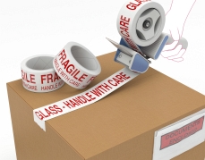 Polypropylene Adhesive Printed Tape 'SECURITY CONTENTS CHECKED ...