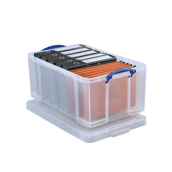 Really Useful 48L Plastic Storage Box W600xD400xH310mm Clear 48C ...