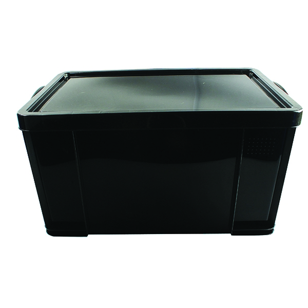 Really Useful 84L Recycled Plastic Storage Box Black 84BKR - funkypen.co.uk