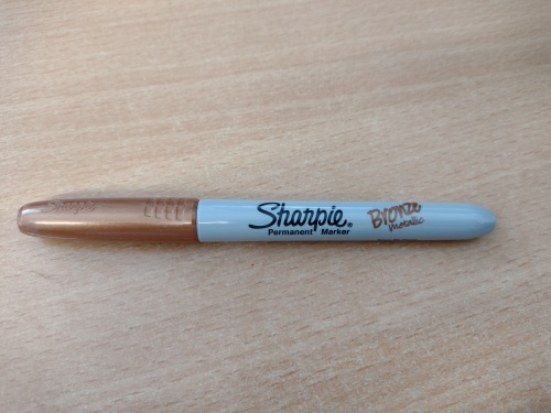 Sharpie Metallic Permanent Marker Fine - Bronze x 1 - funkypen.co.uk